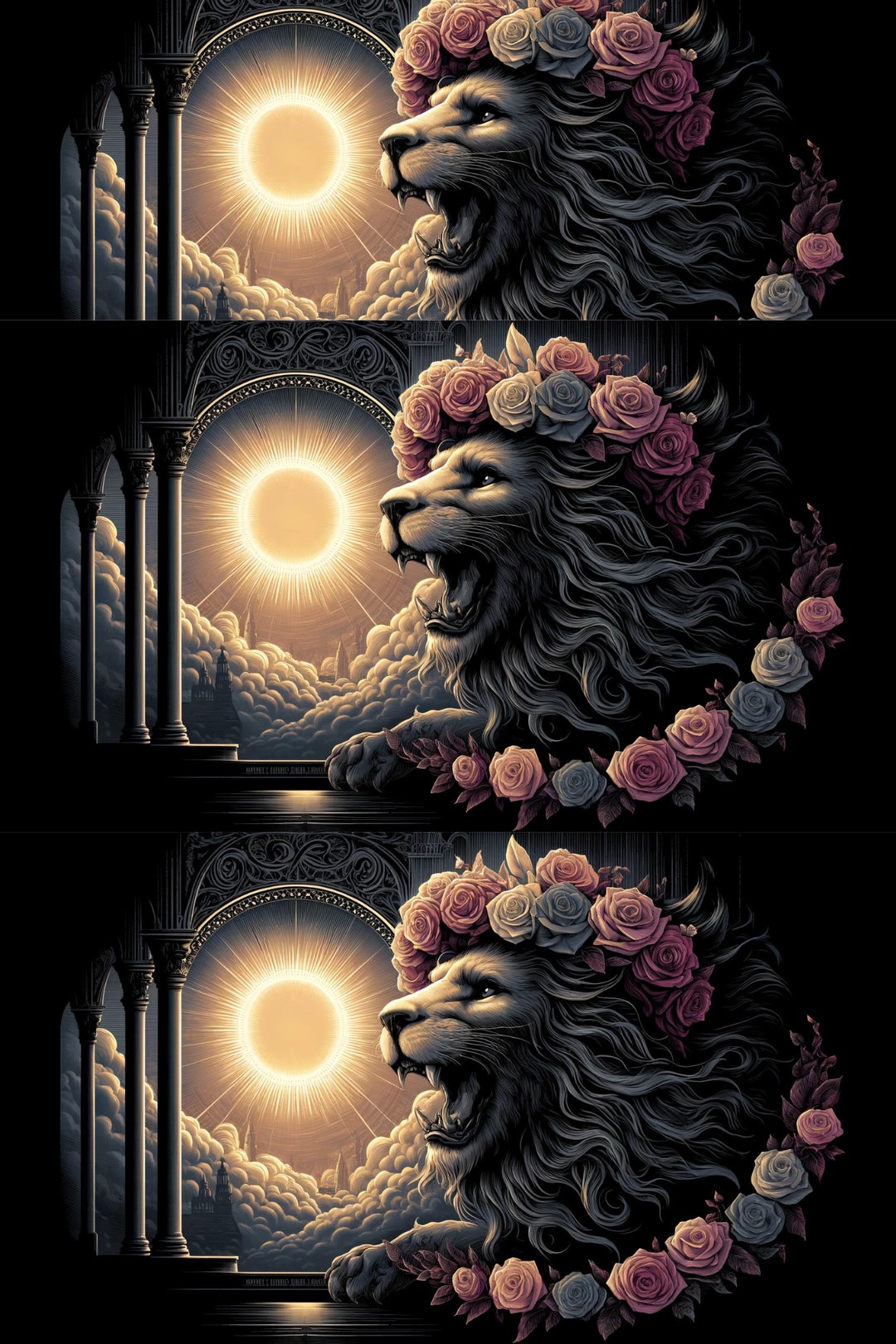 Sunset Gothic Lion - Rice Paper for Decoupage Crafting Scrapbooking ...