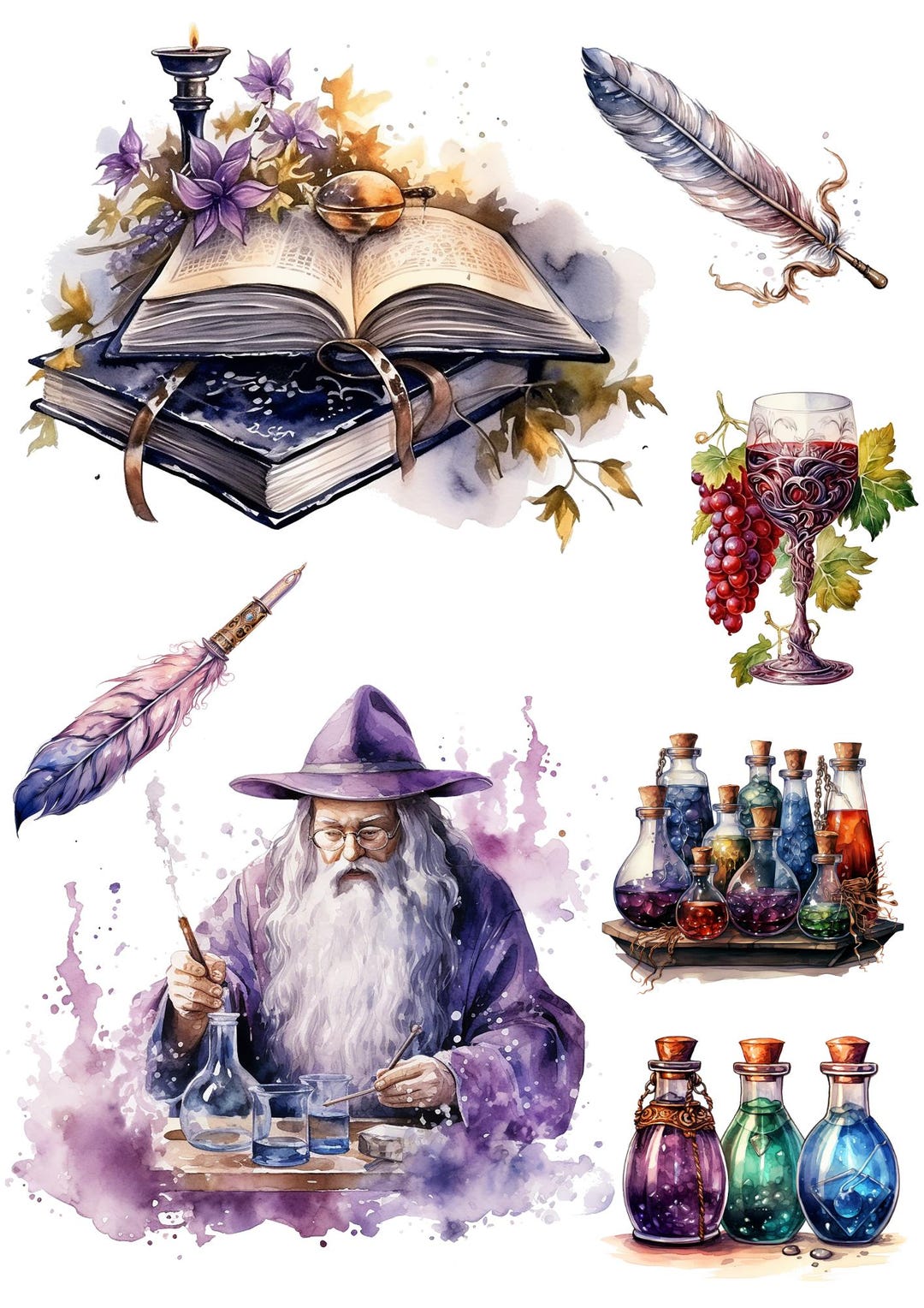 Rice Paper for Decoupage, Wizard Academy Craft Paper A4, Magical ...