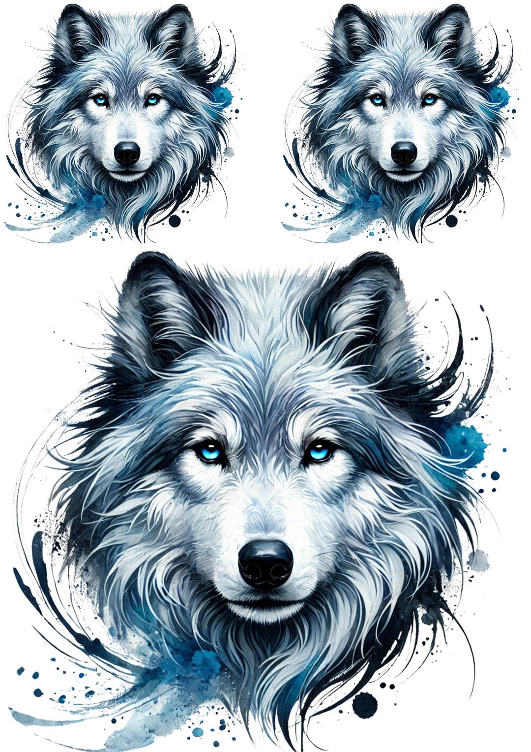 Arctic Wolf Watercolor A4 Rice Paper for Decoupage - Etsy