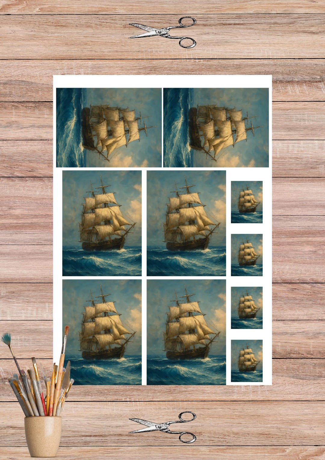 Vintage Ship Rice Paper for Decoupage: Stormy Sea Nautical Art - Etsy