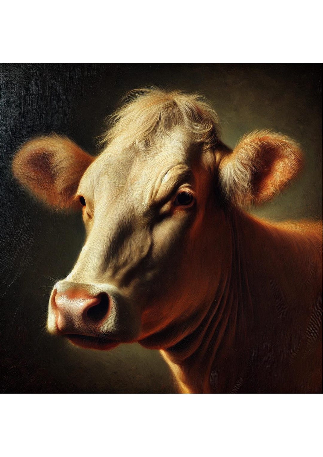 Cow, Rice Paper for Decoupage, Scrapbook, Rembrandt Style Picture ...
