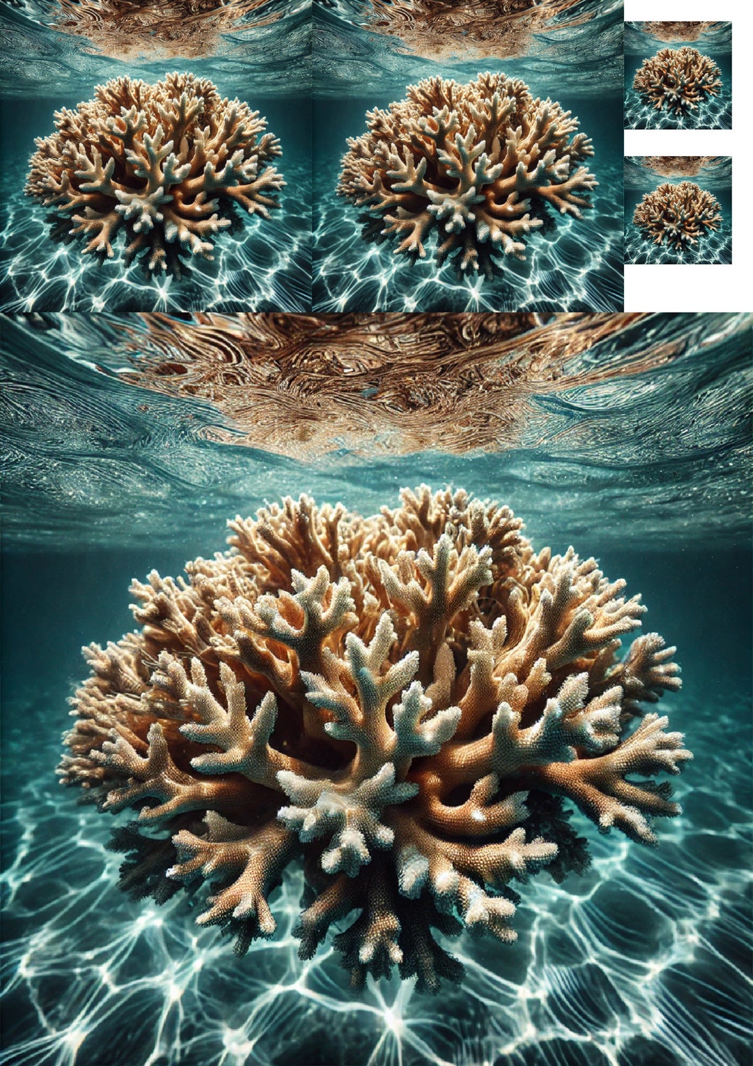 Coral Collage Rice Paper for Decoupage, Scrapbooking (A4 Size) - Etsy