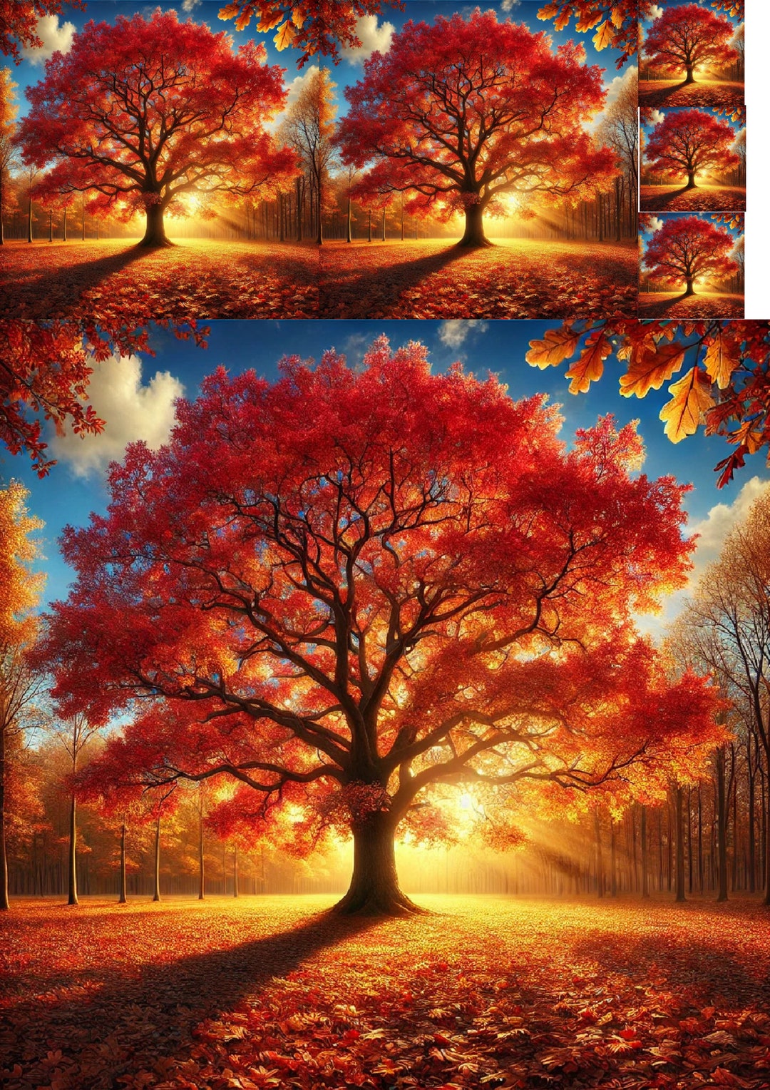Oak Tree Rice Paper for Decoupage: Autumn Collage Sheet (A4) - Etsy