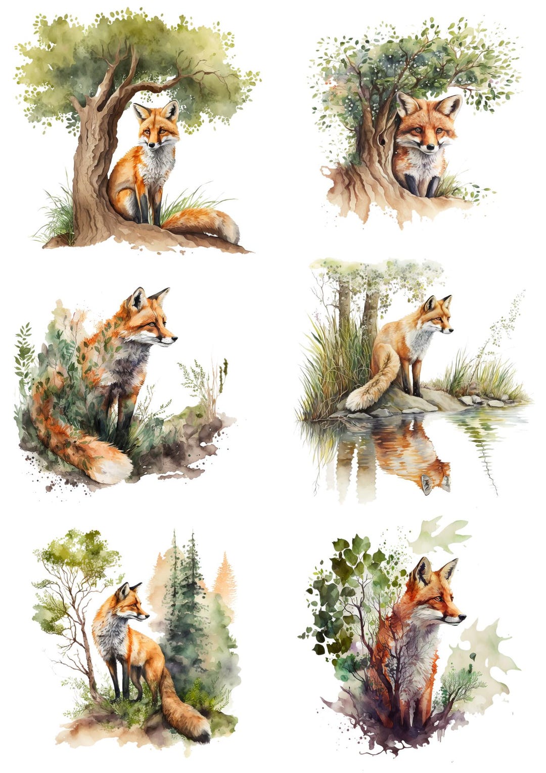 Wild Forest Fox Rice Paper, Decoupage Paper With Woodland Fox Scenes ...
