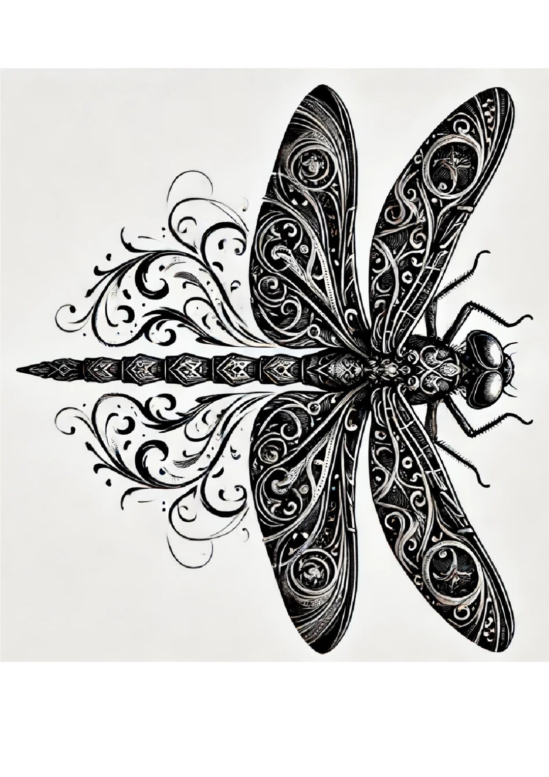 Gothic Dragonfly Rice Paper: Decoupage, Scrapbooking (A4) - Etsy