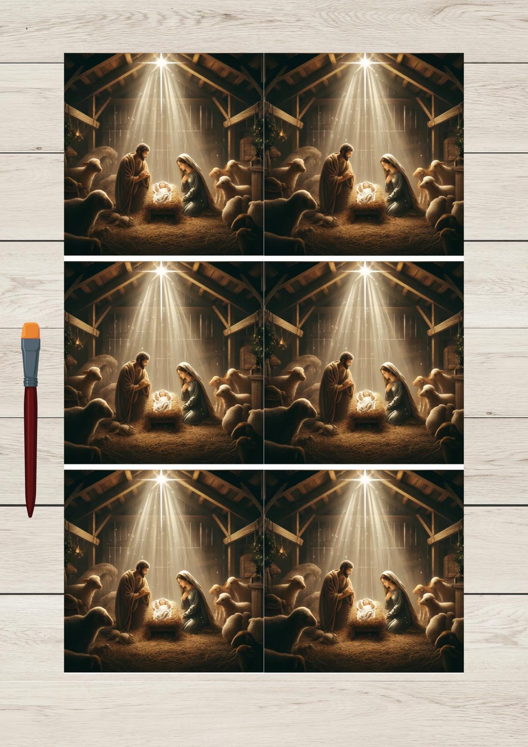 Nativity Scene Decorative Rice Paper, Birth of Jesus Decoupage Paper ...