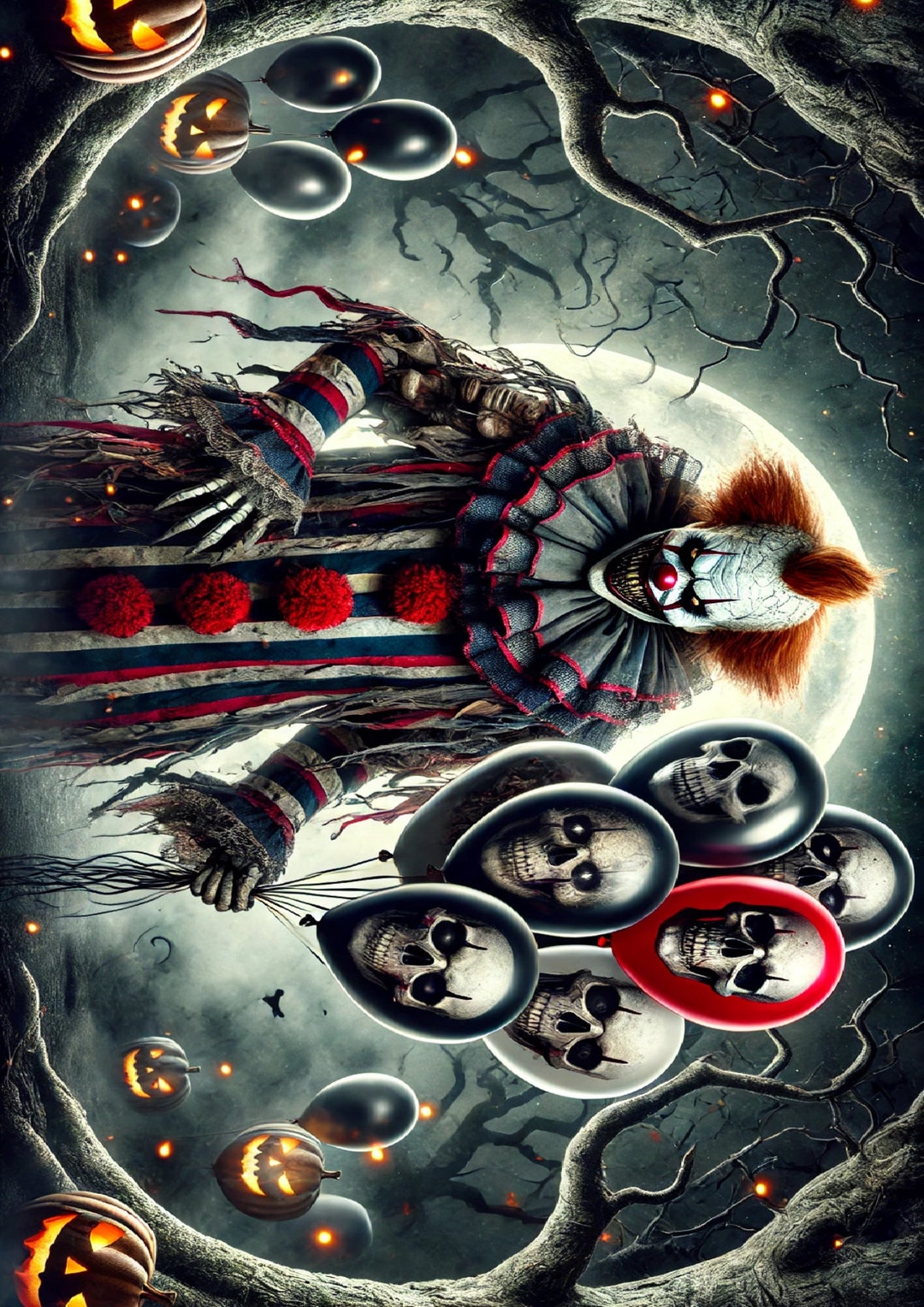 Halloween Clown Rice Paper for Decoupage: Scrapbooking, Junk Journals ...