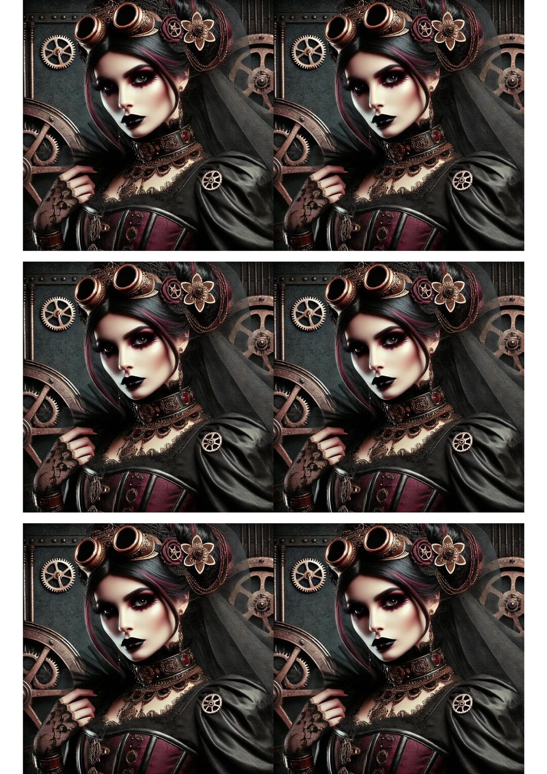 Steampunk Woman Rice Paper: Gothic Industrial Decoupage - Etsy