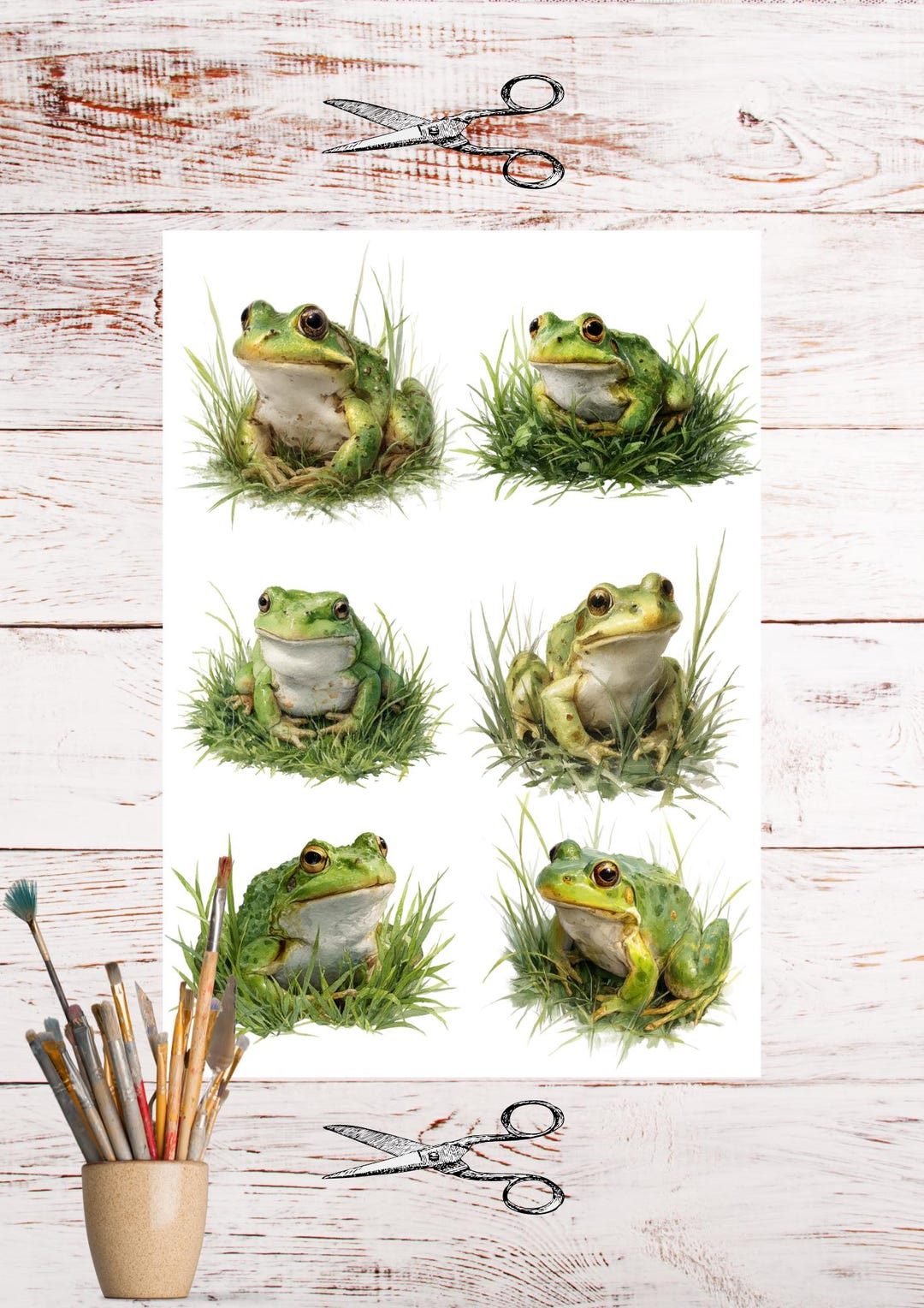 Rice Paper for Decoupage – Frog in Grass – Watercolor Nature Craft ...