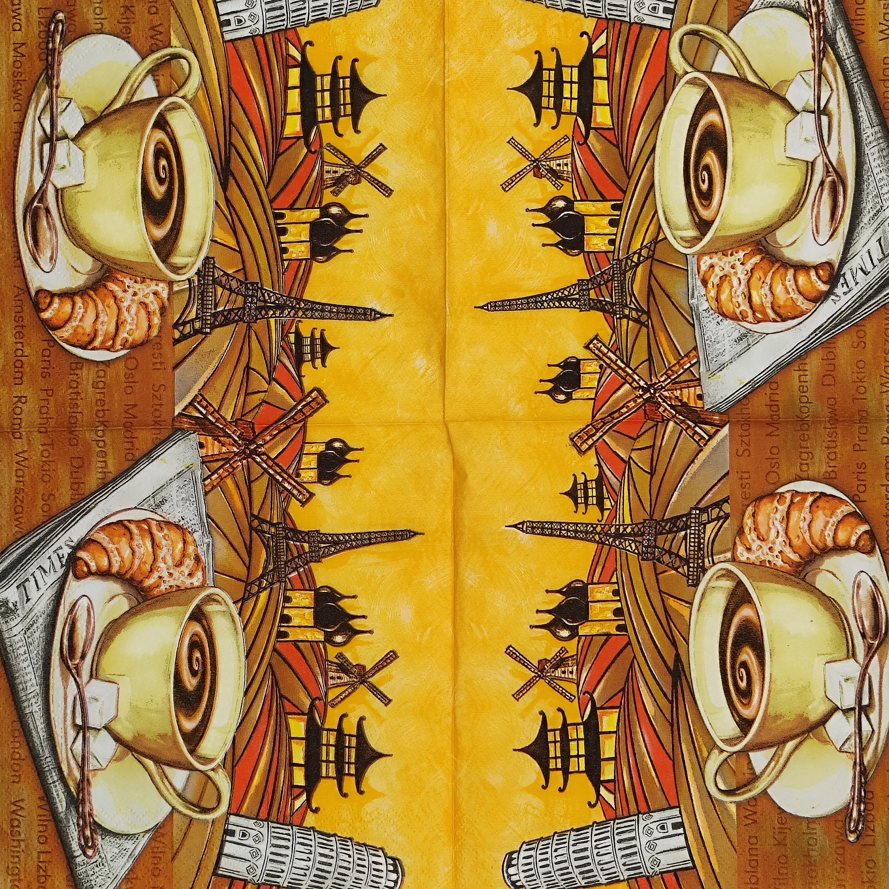 International Coffee Time Paper Napkins: Decoupage Craft, Collage Art ...