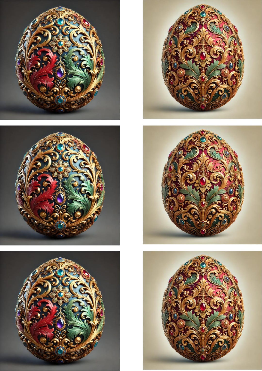 Rice Paper for Decoupage, A4 Baroque - Style Easter Egg Rice Paper ...