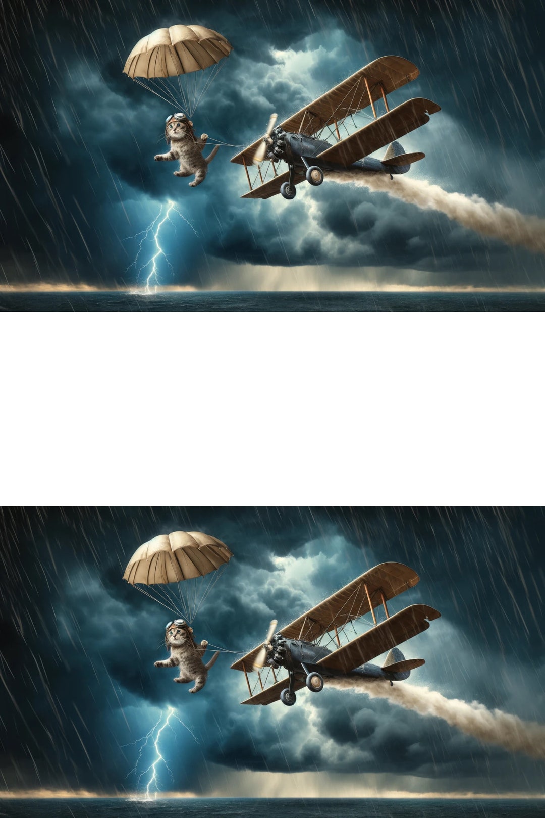 Rice Paper for Decoupage Craft Scrapbooking Collage Art - Cat and Plane ...