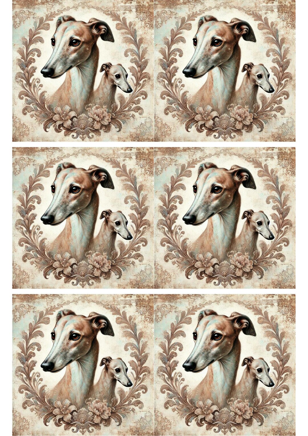 Dogs Harts Collage Sheet 1 A4, Decoupage Rice Paper, Decoupage Paper ...