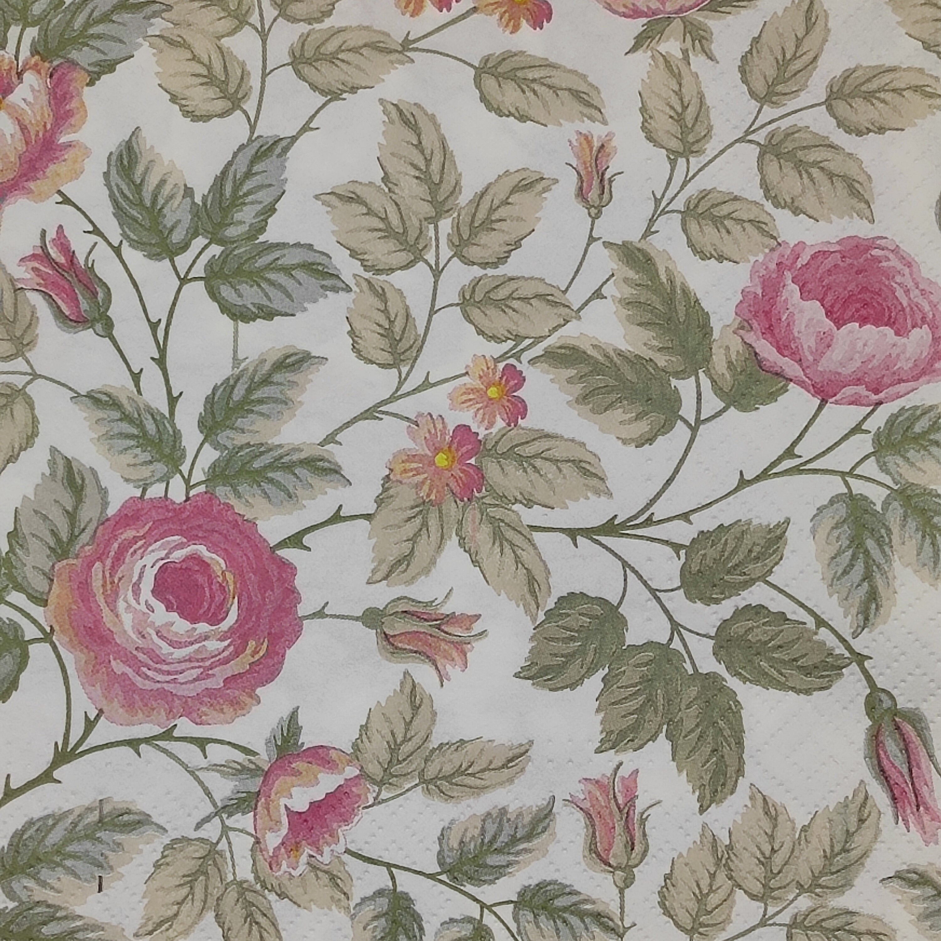 English Roses Paper Napkins: Pastel Floral Decoupage, Collage (set of 4 ...