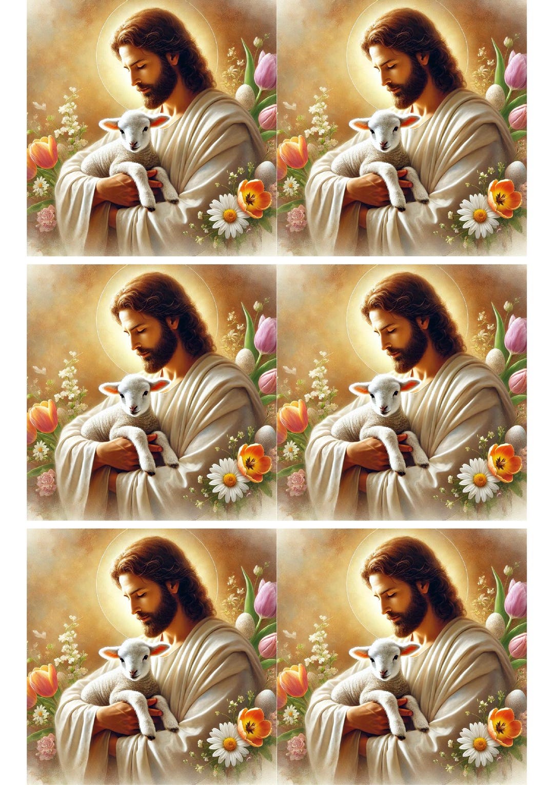 Religious Rice Paper for Decoupage: Jesus With Lamb, Easter Craft (A4 ...