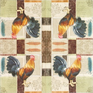 4 Paper Napkins for Decoupage French Rooster Retro Tissue Serviettes ...