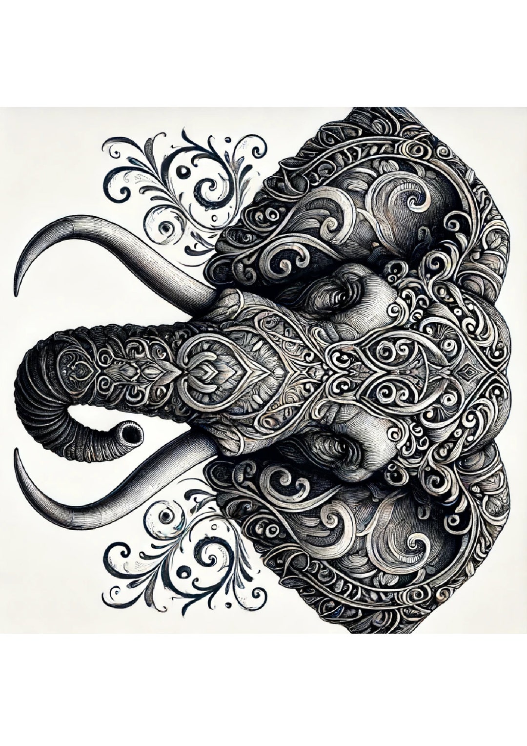 Gothic Elephant - Rice Paper for Decoupage Craft Scrapbooking Collage ...