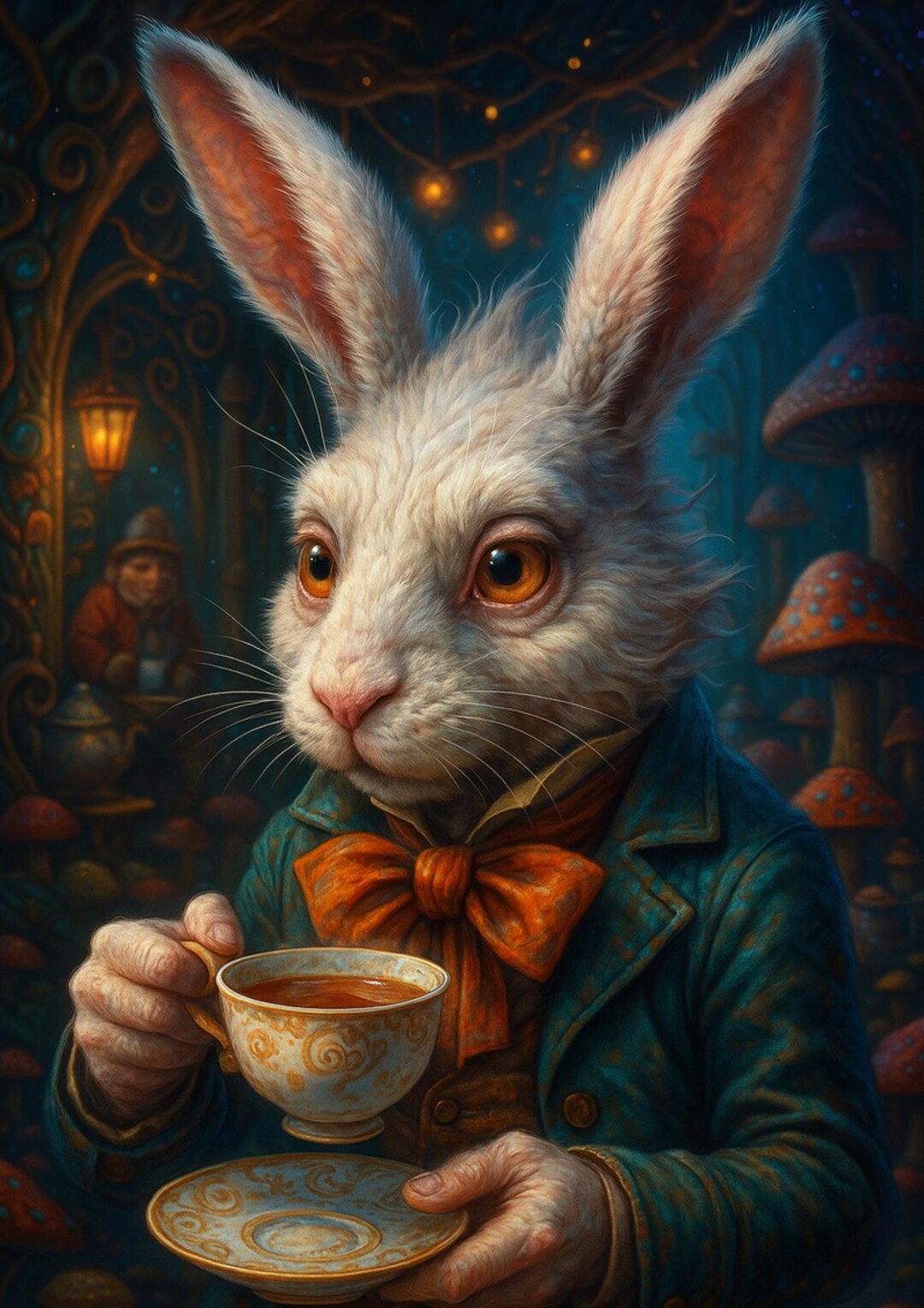 White Rabbit Rice Paper, Fantasy Decoupage Paper With Rabbit Motif ...