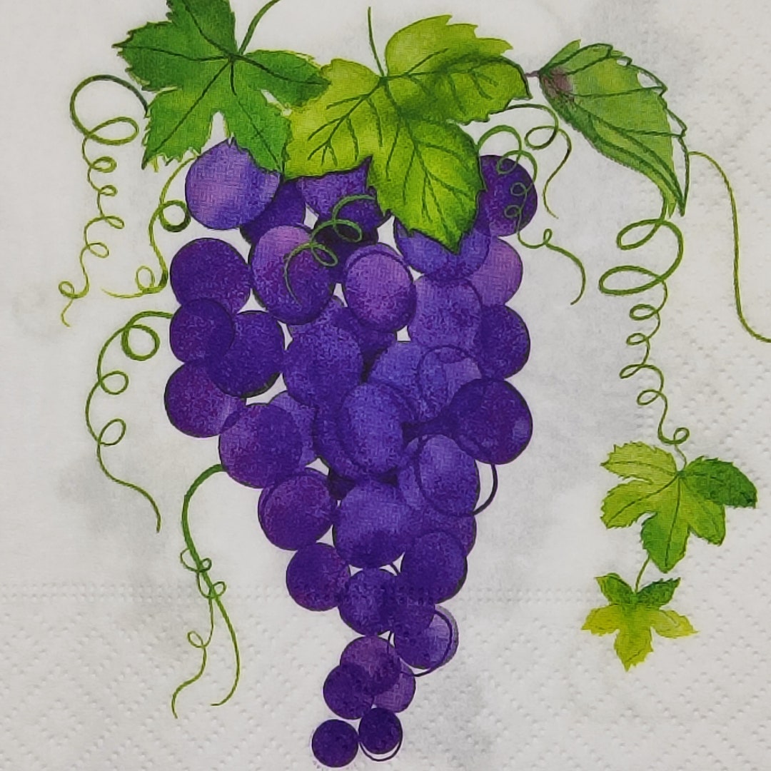 Grapes Paper Napkins: Decoupage, Collage, and Crafting (25 X 25 Cm) - Etsy