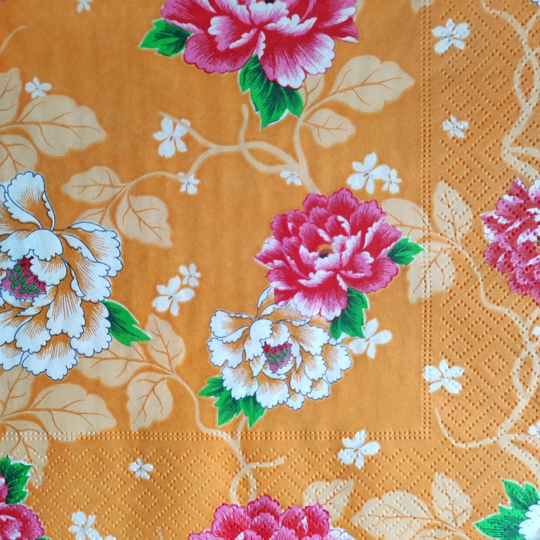 Asian Roses Paper Napkins for Decoupage: Floral Craft Supplies - Etsy
