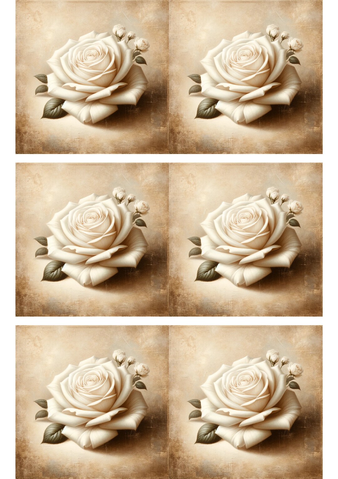 Vintage White Rose Rice Paper: A4 Decoupage Sheet - Etsy