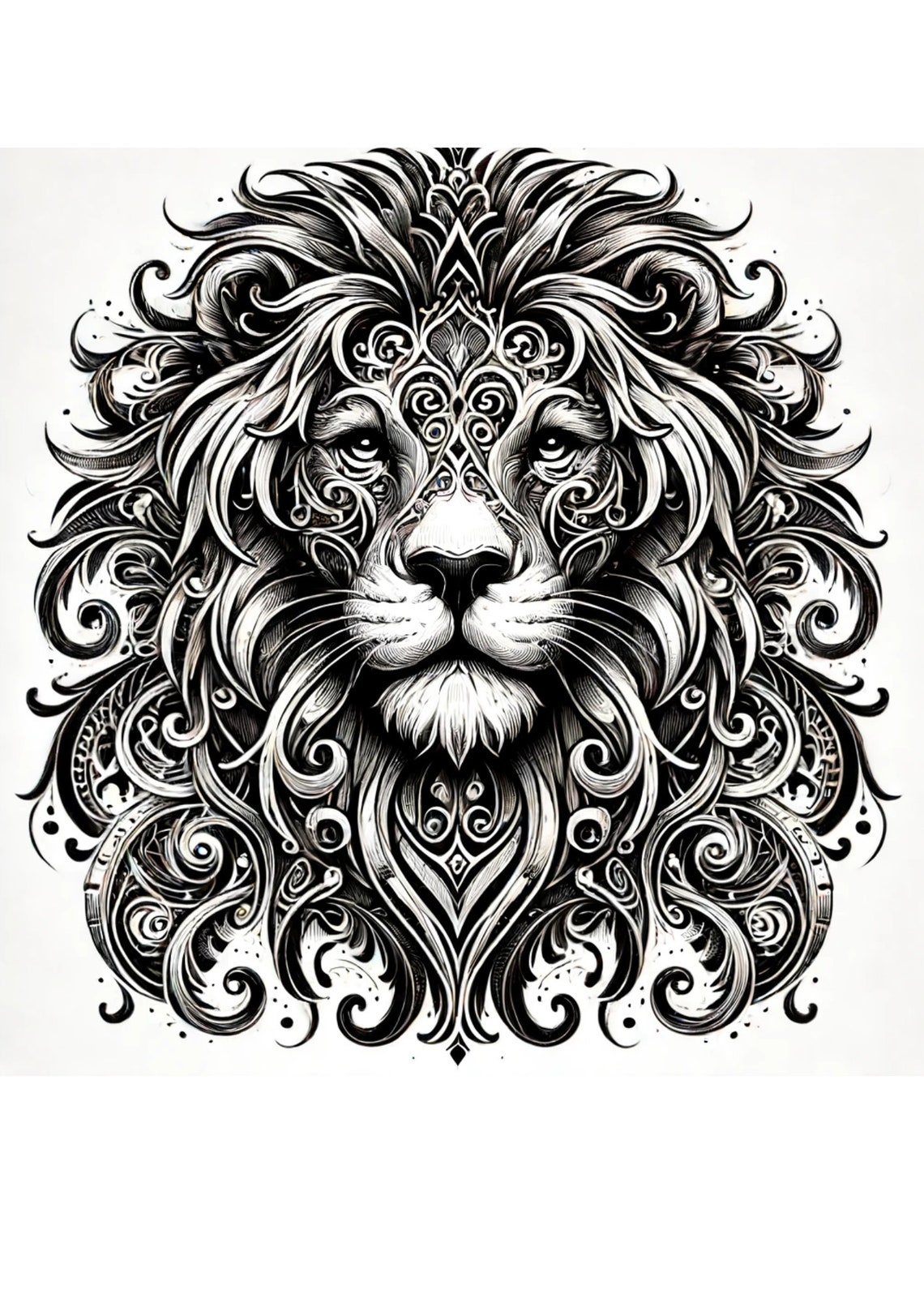 Gothic Lion Rice Paper: Decoupage, Scrapbooking, Collage (A4) - Etsy