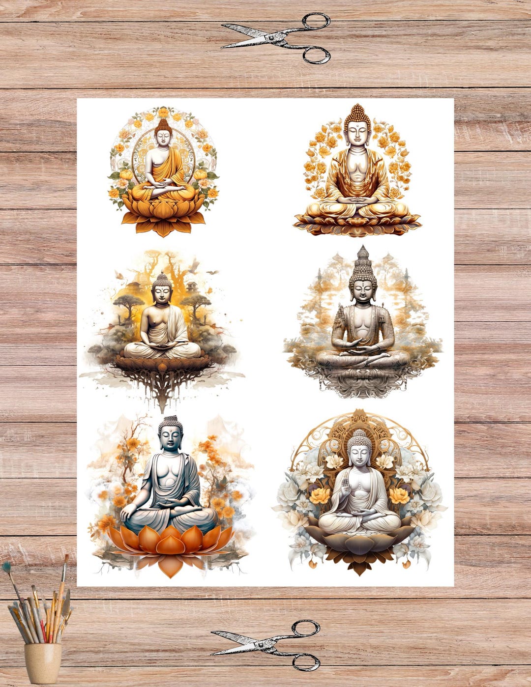 Zen Buddha Rice Paper, Meditation - Themed Decoupage Paper, Artistic ...