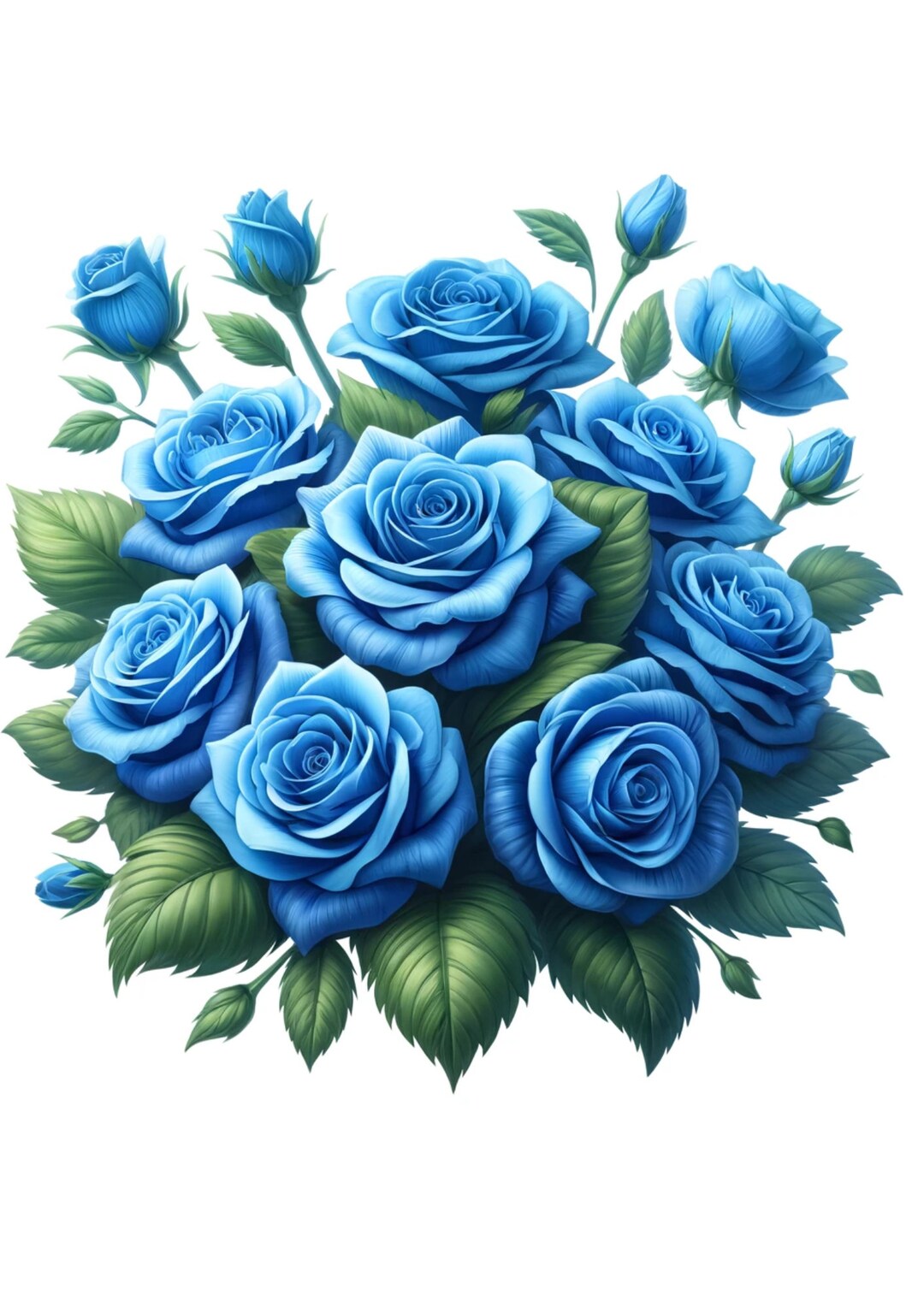Blue Roses Bouquet - Decorative Rice Paper for Decoupage Craft ...