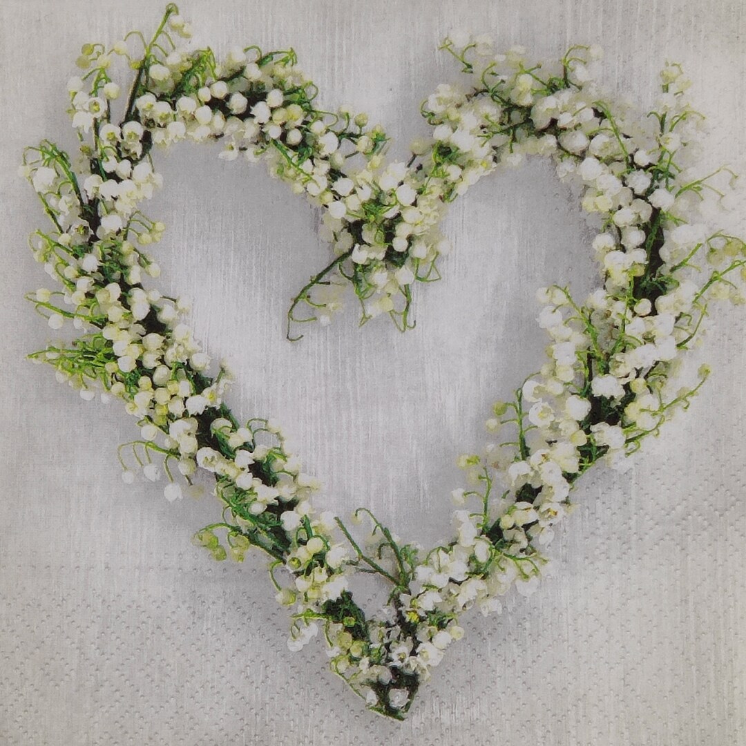 Lilies of the Valley Heart Pack of 20 Lunch Paper Napkins for Decoupage ...