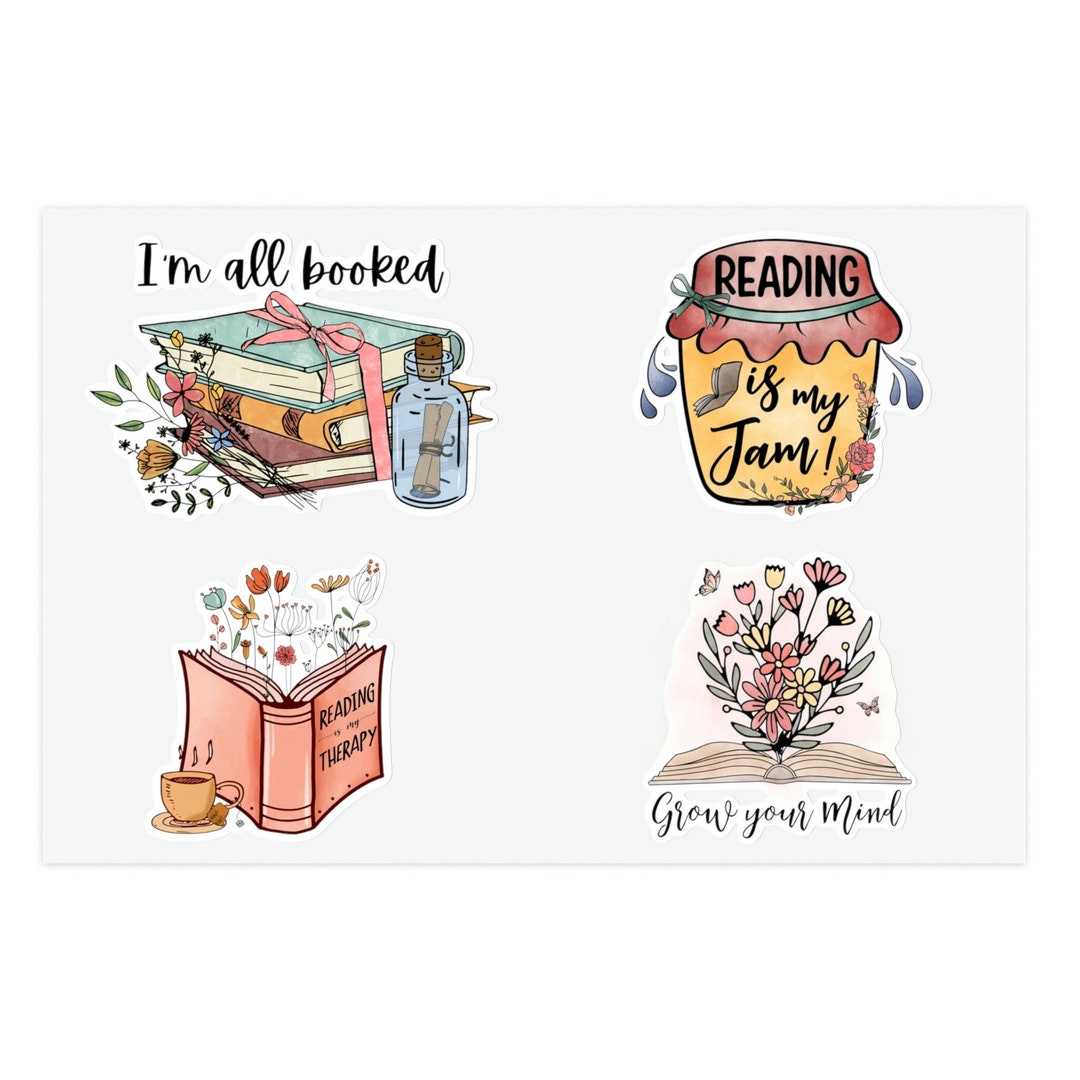 I'm All Booked Sticker, Readers Sticker Sheet, Book Lovers Sticker ...