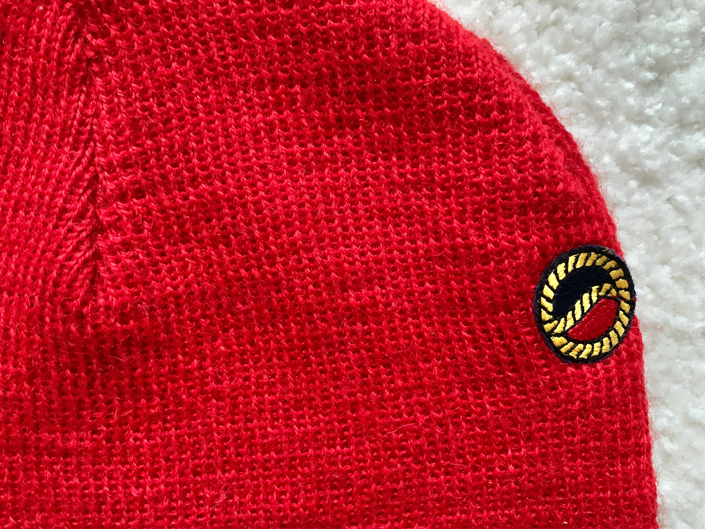 Vintage Red Virgin Wool 70s Rib Knit Beanie Cap Warm Winter French ...