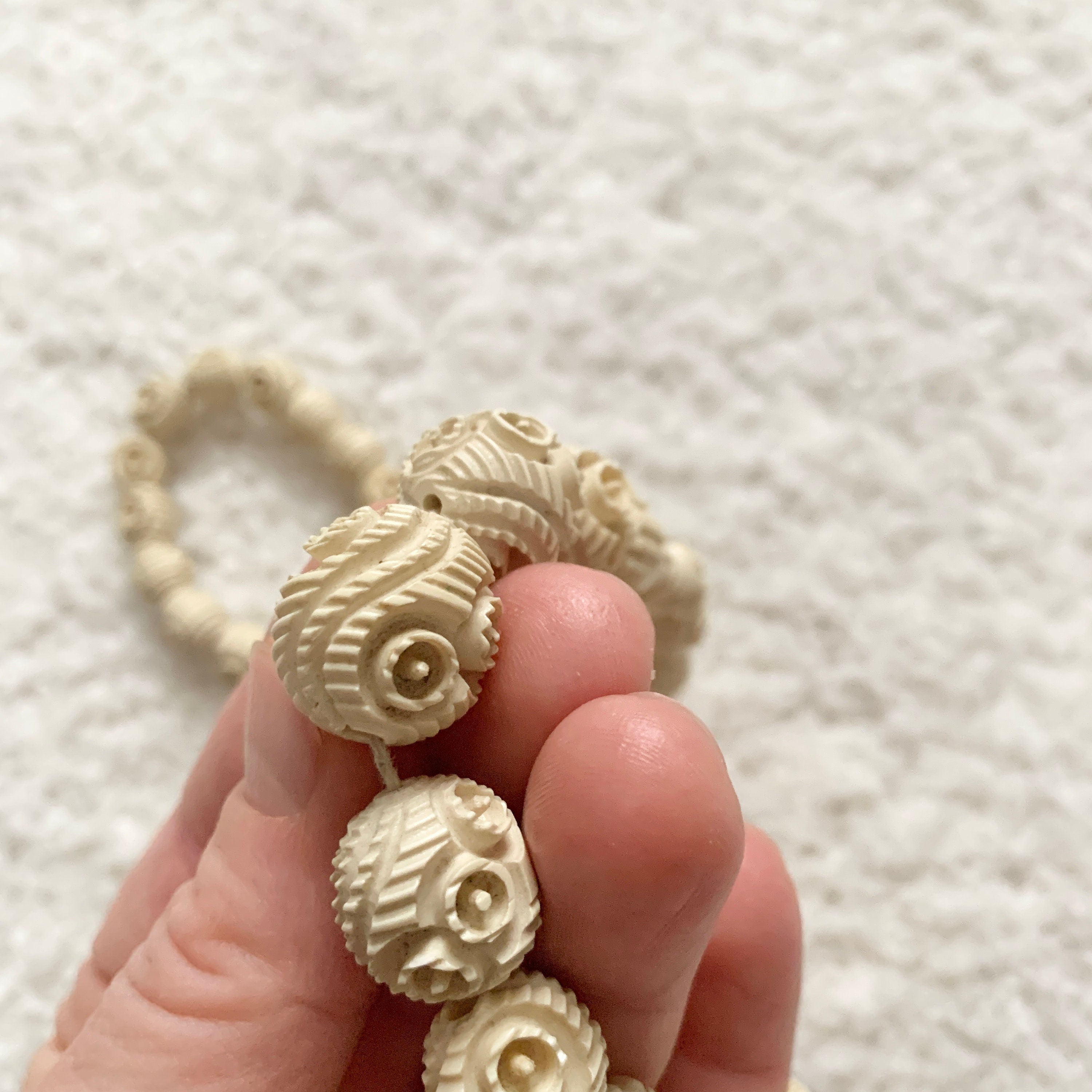 Vintage Art Deco Celluloid Necklace: Hand Carved Cabbage Rose Beads - Etsy