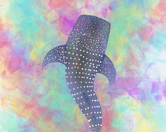 Celestial/starry Whale Shark Swimming up Digital Download - Digital Art ...