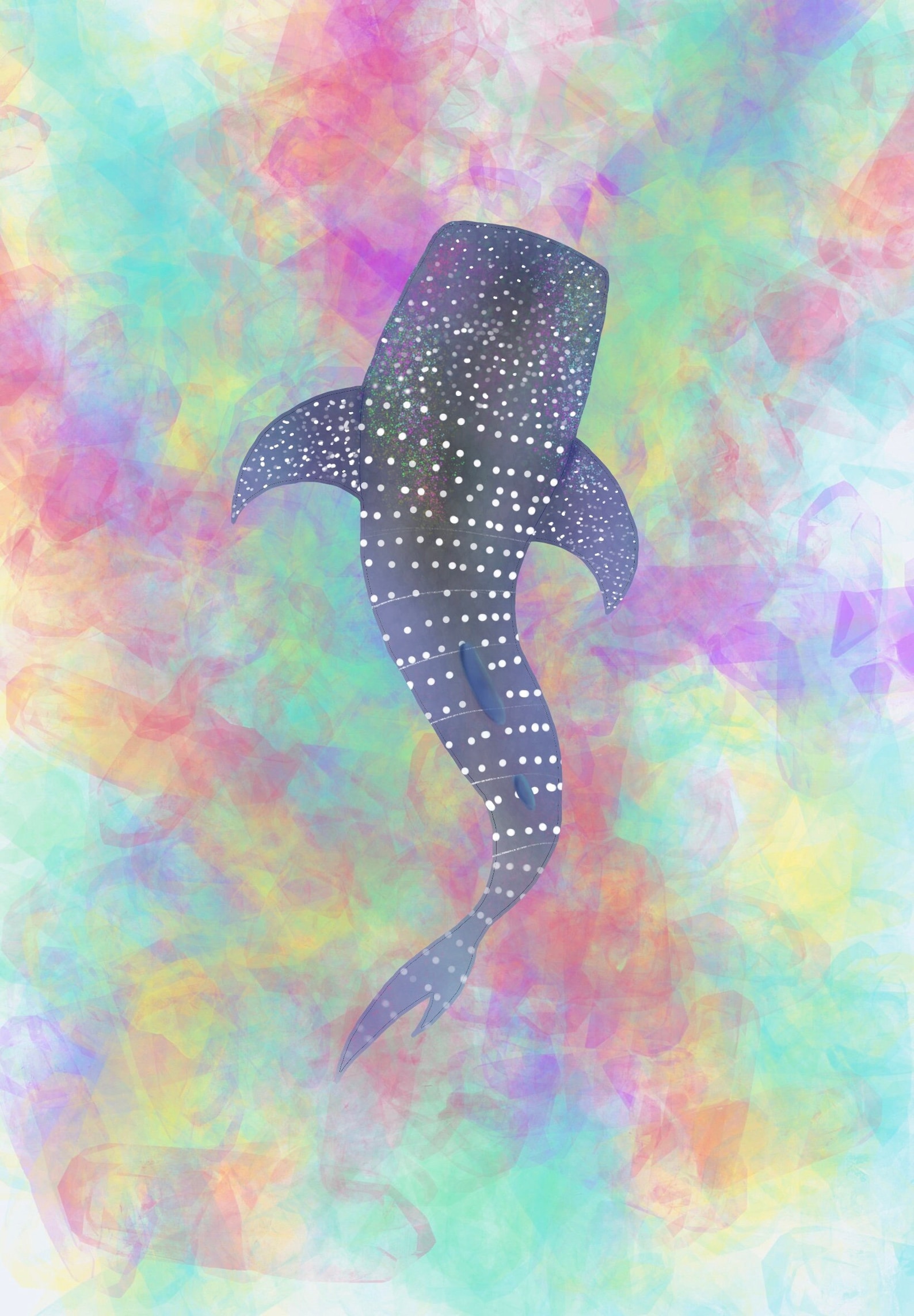 Celestial/starry Whale Shark Swimming up Digital Download - Digital Art ...