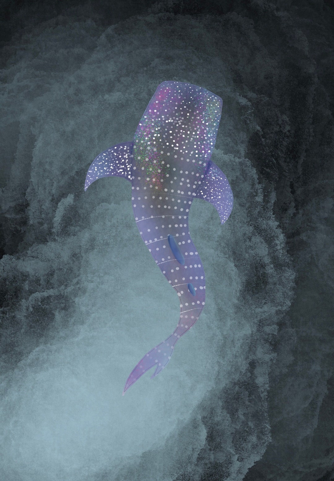 Celestial/starry Whale Shark Swimming up Digital Download - Digital Art ...