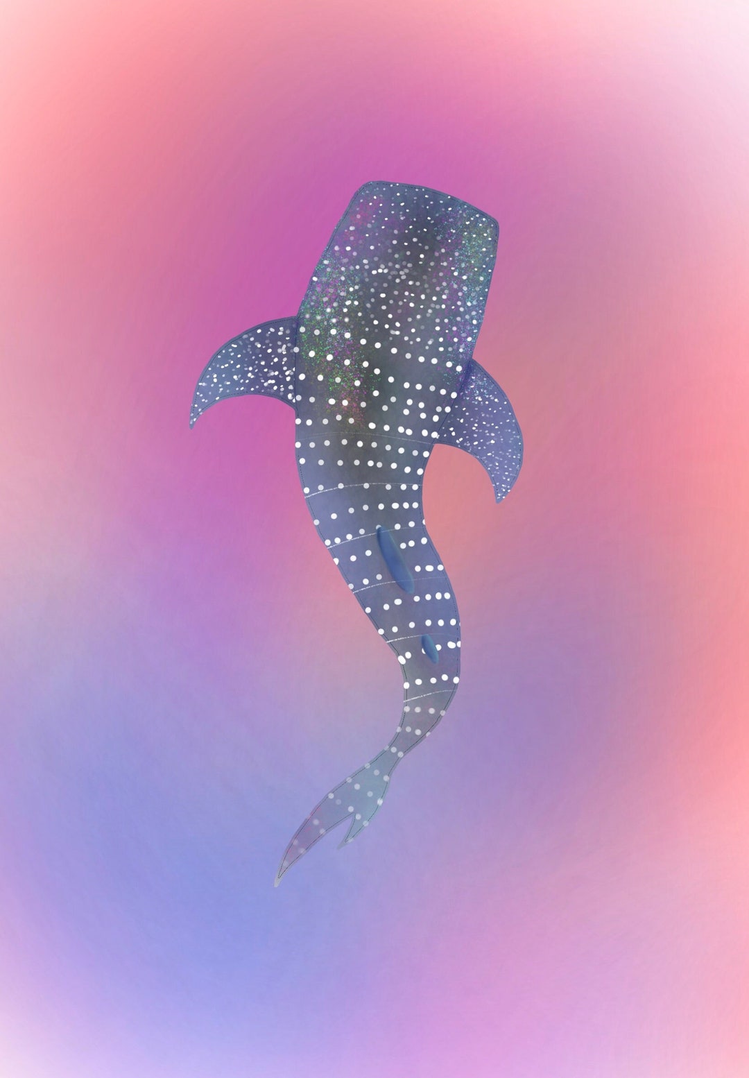 Celestial/starry Whale Shark Swimming up Digital Download Digital Art ...