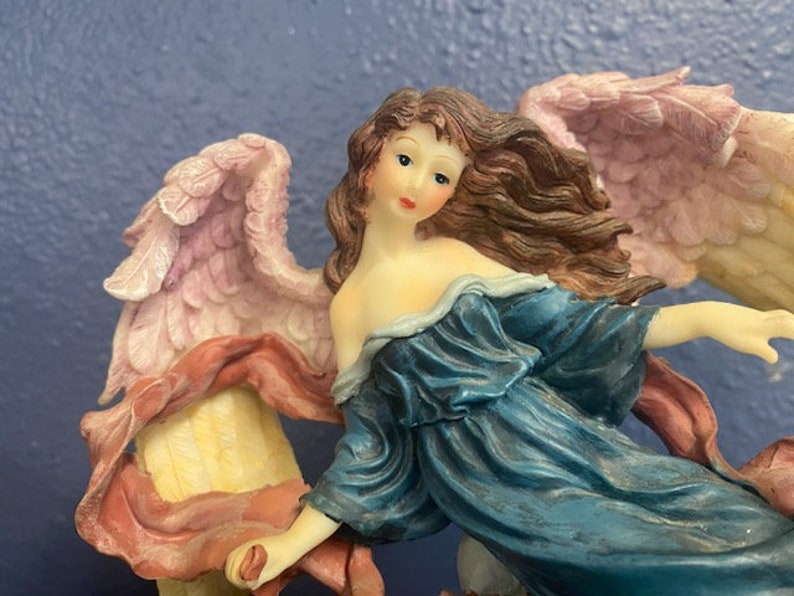 Vintage 1990s Resin Adorable Meerchi Angel on Cloud Holding Cherubs ...