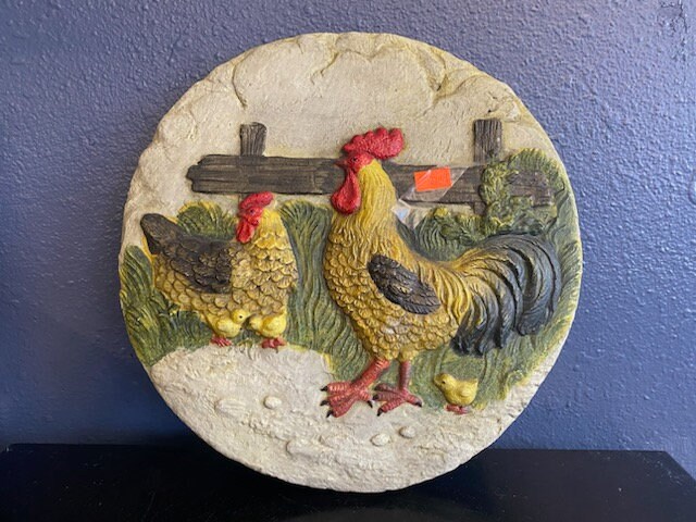 Vintage Chicken/rooster Garden-pathway-decorative Stepping Stone - Etsy
