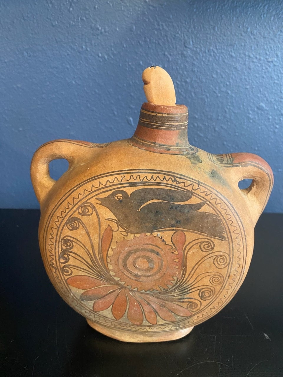 Vintage Clay-hand Painted Snake Charmer Pot W/clay Snake - Etsy