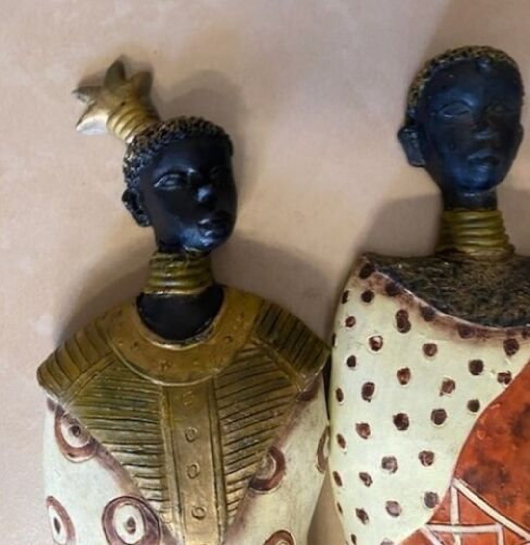 Vintage 70's/80's-hand Painted African Tribal Figurines - Etsy