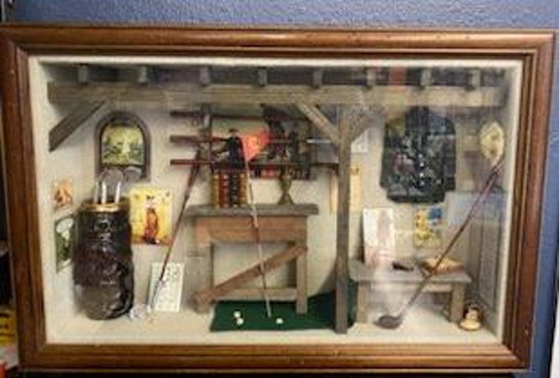 Vintage History of Golf Framed Shadow Box Diorama-wall Hanging-home ...