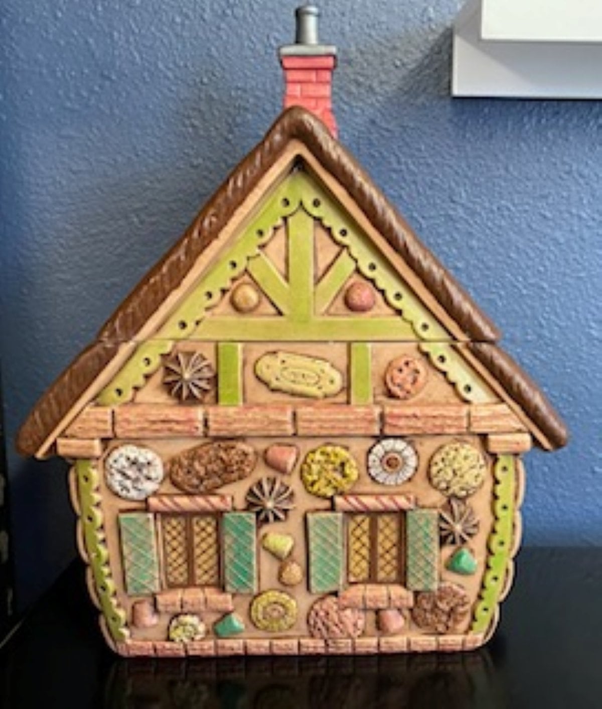 Adorable Vintage 1977 Ceramic Gingerbread House Cookie Jar 7l X 10 W X ...