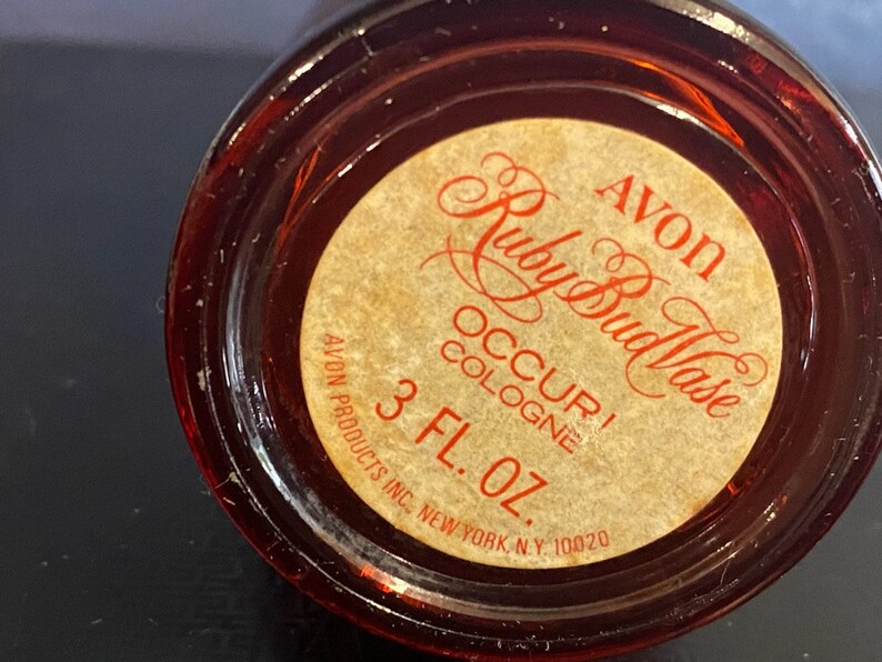 Vintage 1970 Avon Ruby Bud Vase-occuri Cologne Empty Perfume Bottle W ...