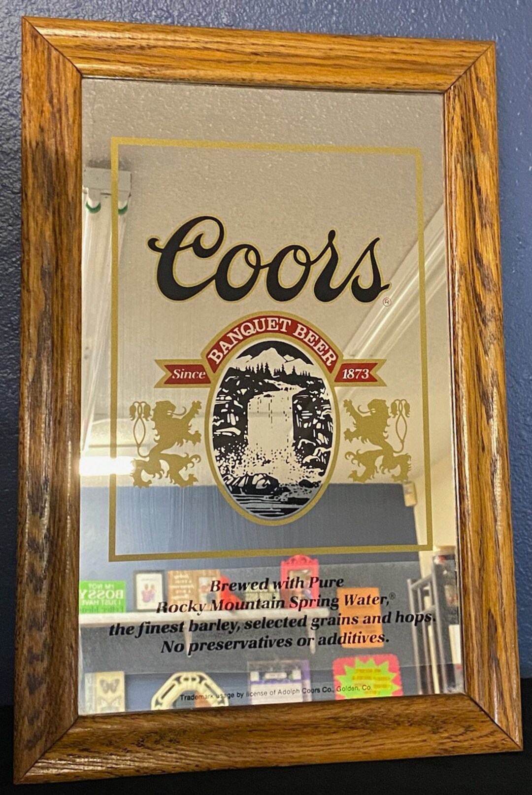 Vintage 1960s COORS Beer Mirror Oak Sign Frame 18l X 12.5w X 1h - Etsy