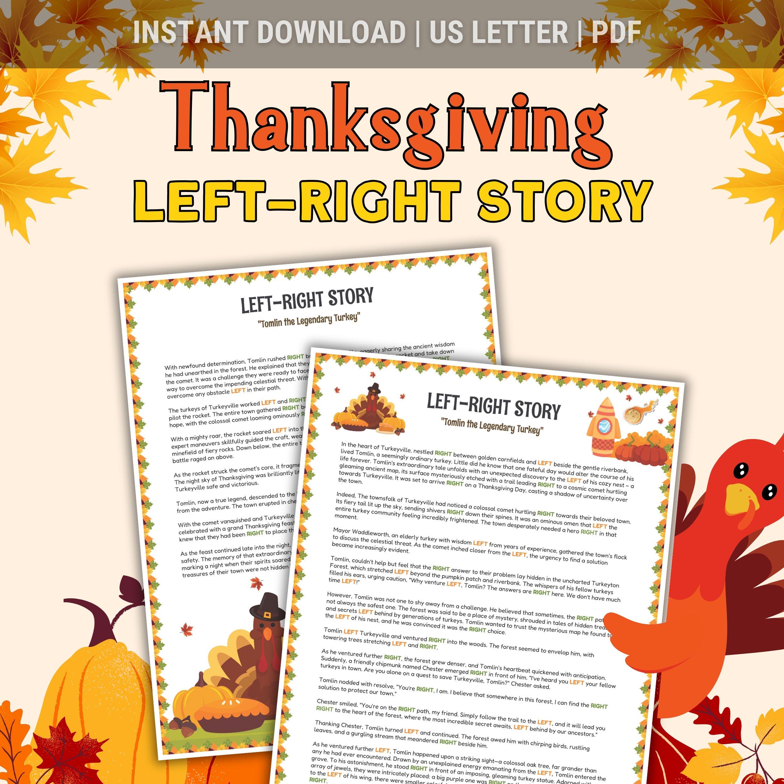Thanksgiving Left Right Game, Thanksgiving Games Printable, 2024 ...