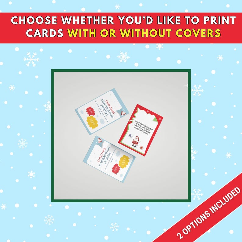 Christmas Conversation Cards, Family Friendly Conversation Starter ...