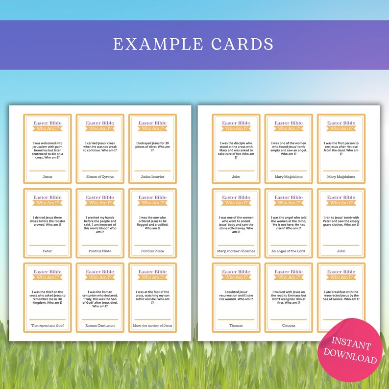 Easter Bible Who Am I? Game | Fun Christian Guessing Game, Printable ...