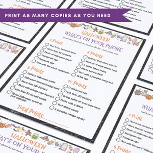 Printable Halloween What’s on Your Phone Party Game, Halloween Party ...