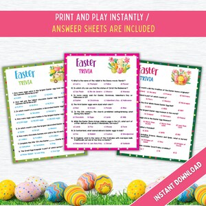 Easter Trivia Quiz Game Bundle, Printable Easter Games, Easter Activity ...