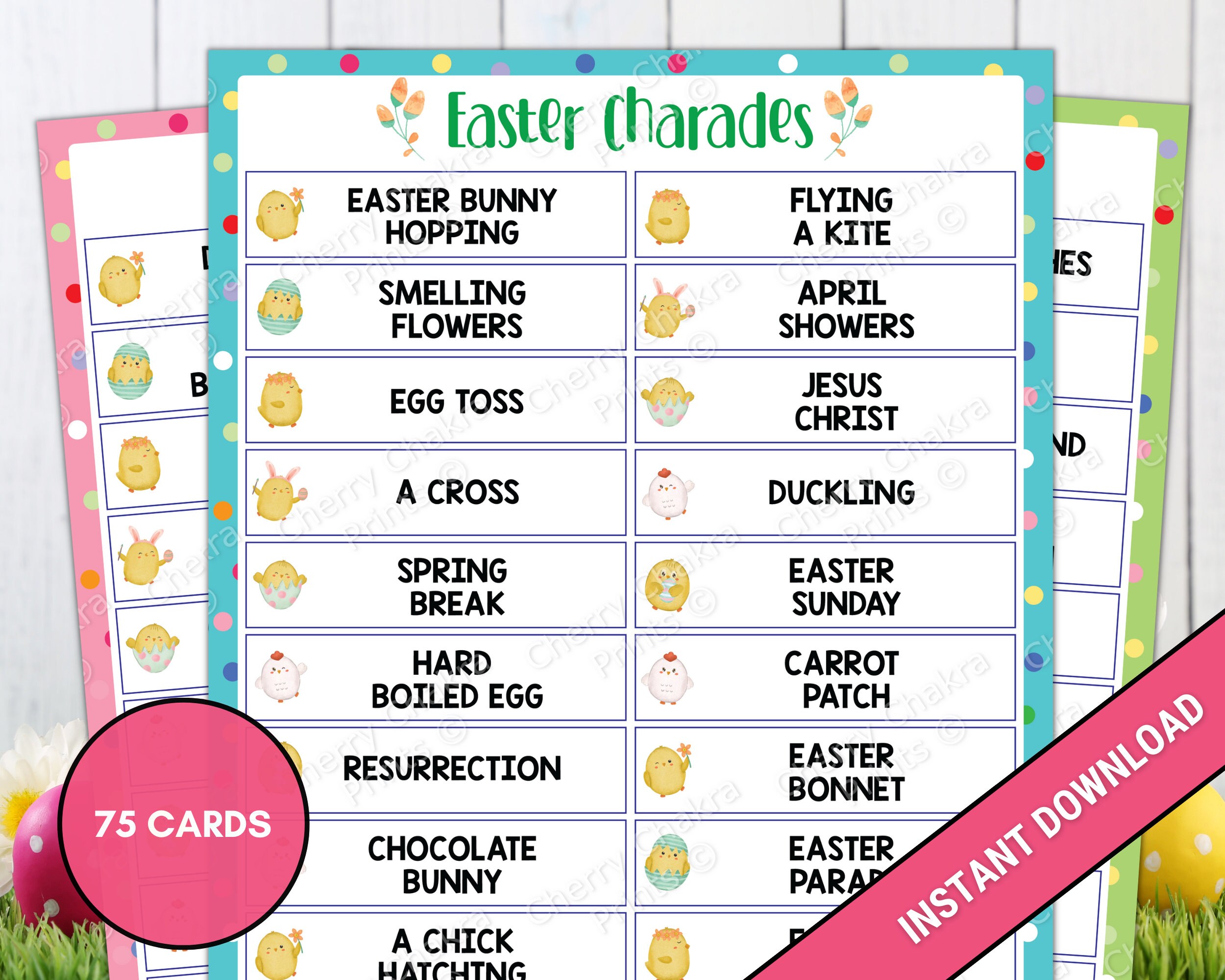 Easter Charades Game Fun Easter Family Party Game of Acting - Etsy Canada